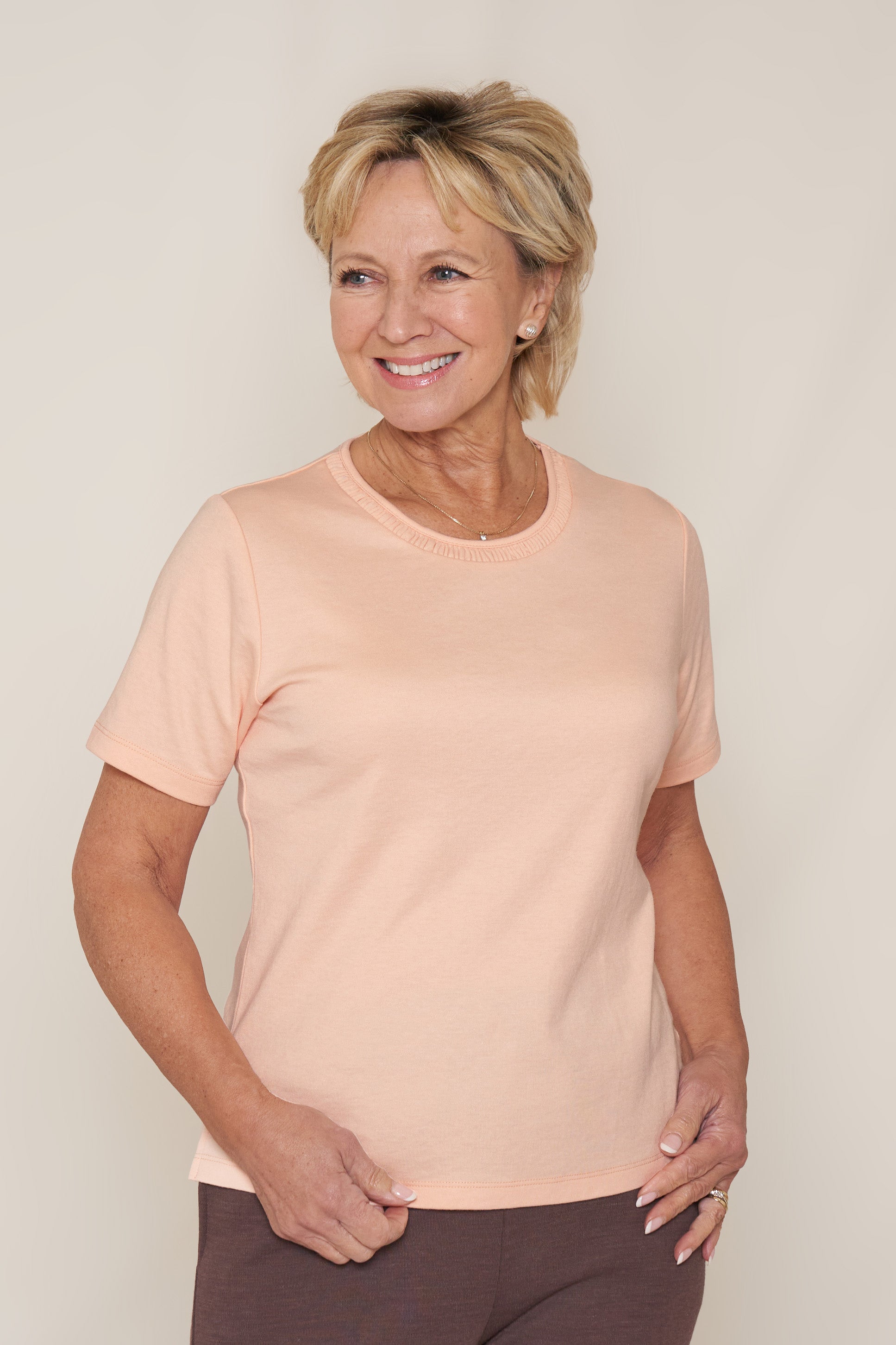 Ruched Neck Ladies Top - By Poppy – Carr & Westley