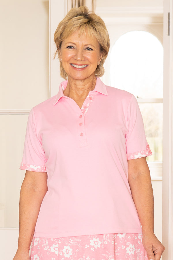 Freya Polo Top - Poppy - Classic Women's Tops – Carr & Westley