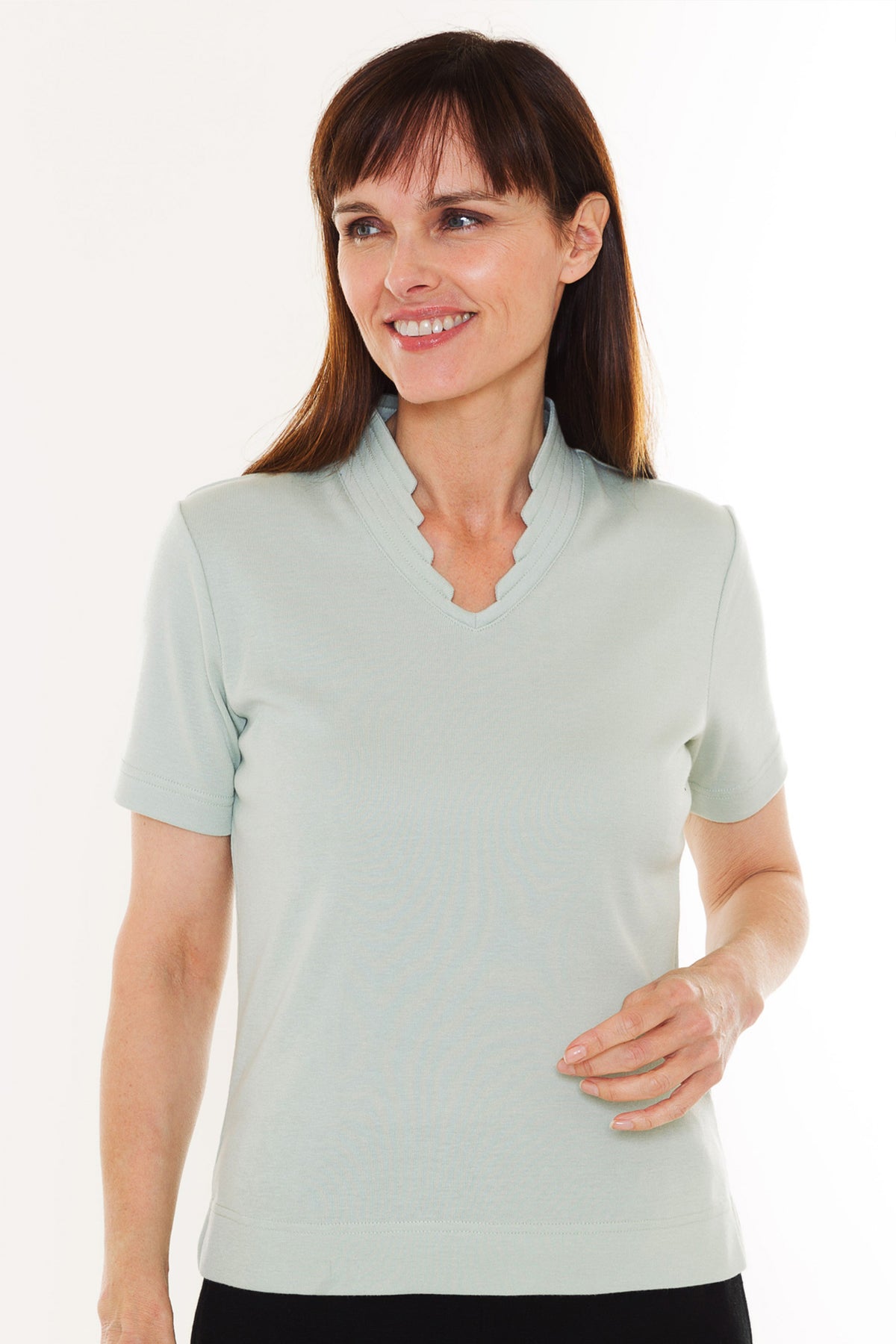Poppy Step Neck T-Shirt - Classic Women's Tops - Carr & Westley