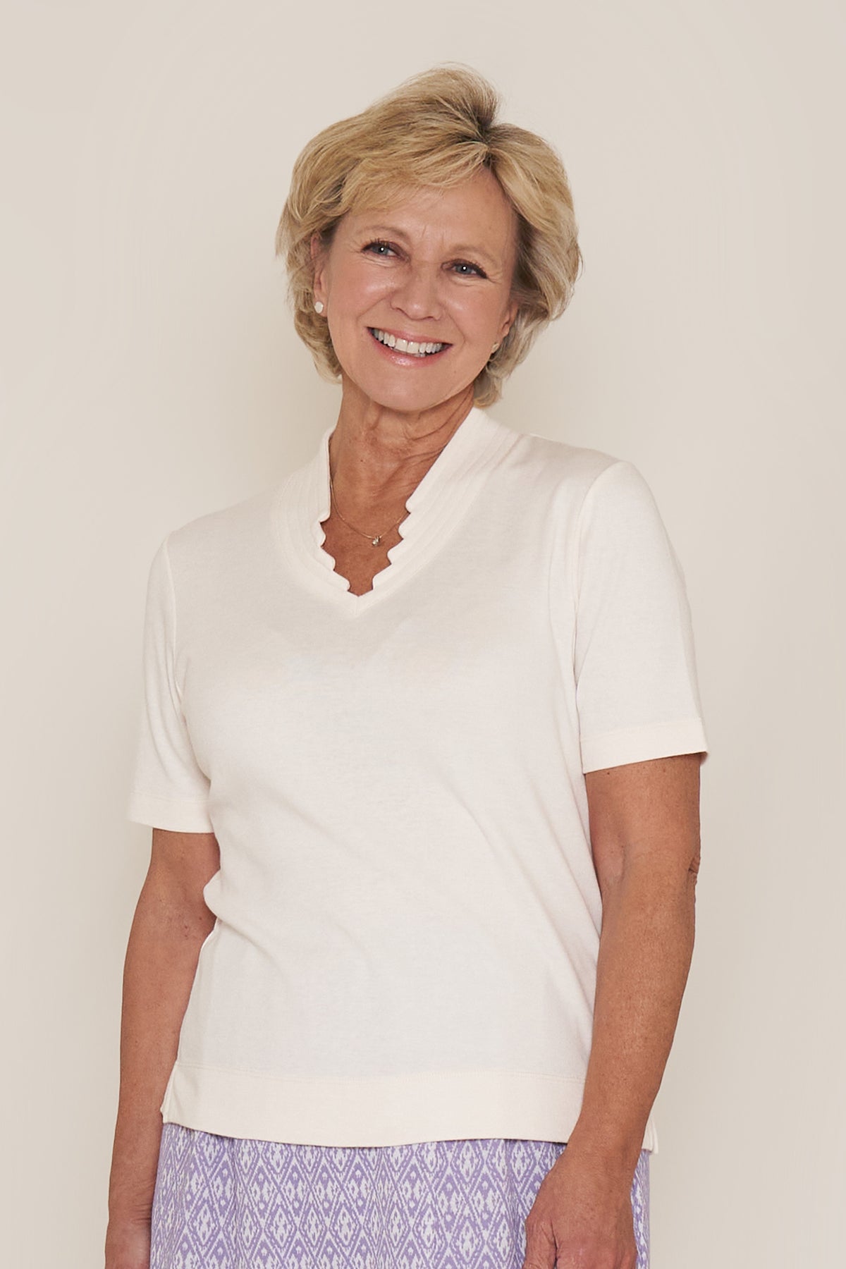 Poppy Step Neck T-Shirt - Classic Women's Tops - Carr & Westley