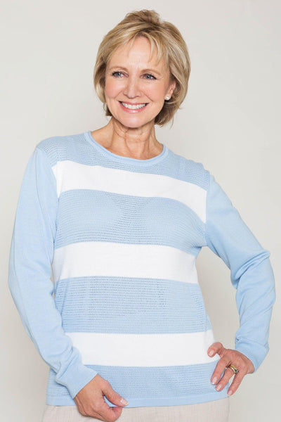 Fancy Stripe Jumper - Poppy - Classic Women's Jumpers – Carr & Westley