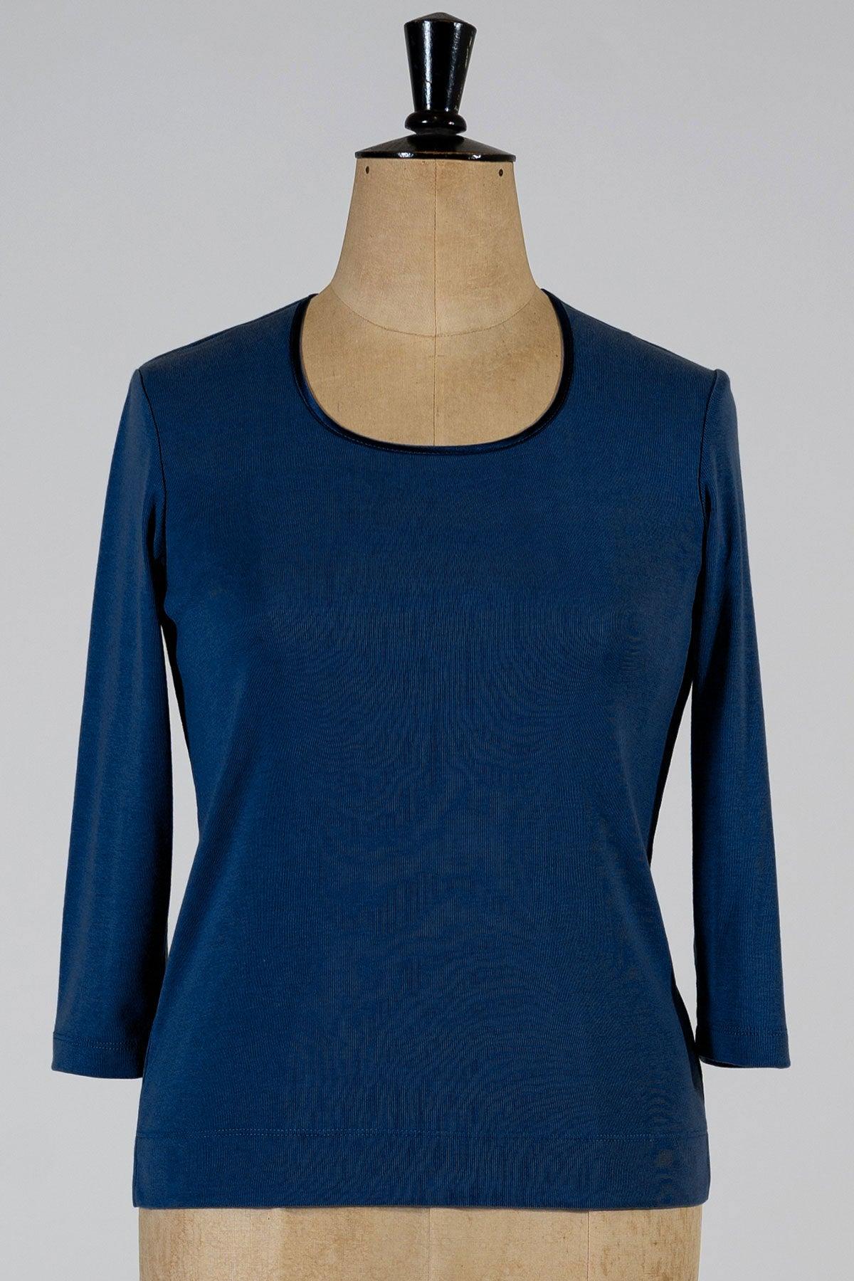 Poppy Scoop Neck Satin Trim Top - Classic Women's Tops - Carr & Westley